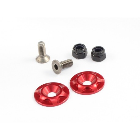 Radtec - Aluminum Touring Car Rear Wing Support Set, Red - Zen Racing